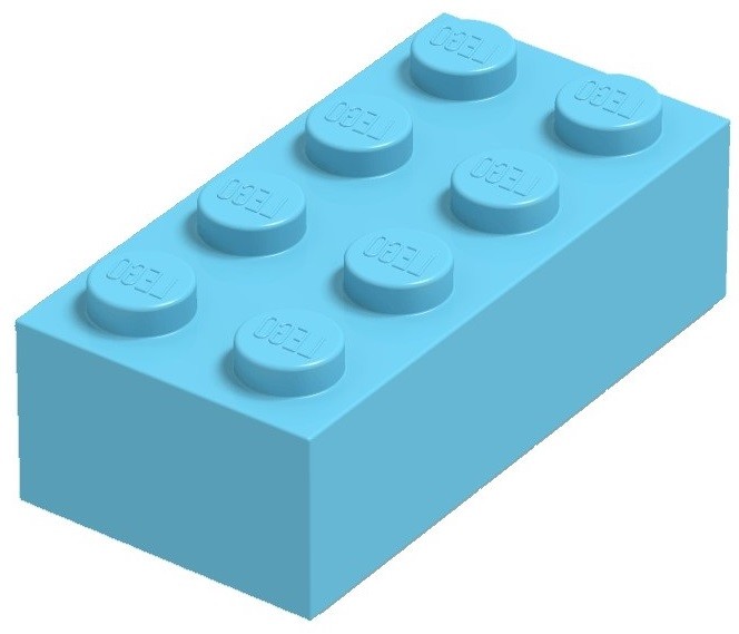 ☀️50x NEW LEGO 2x4 Medium Azure Bricks (ID 3001) BULK Parts Sea Water ...