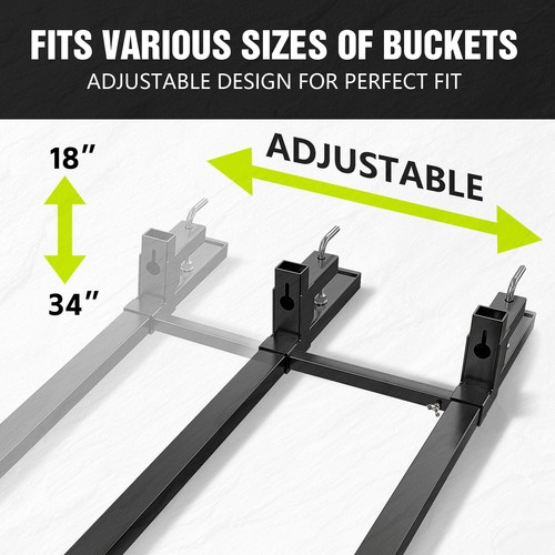 60" 4500LBS Clamp W/ Adjustable Stabilizer Bar For Tractor Forks Loader ...