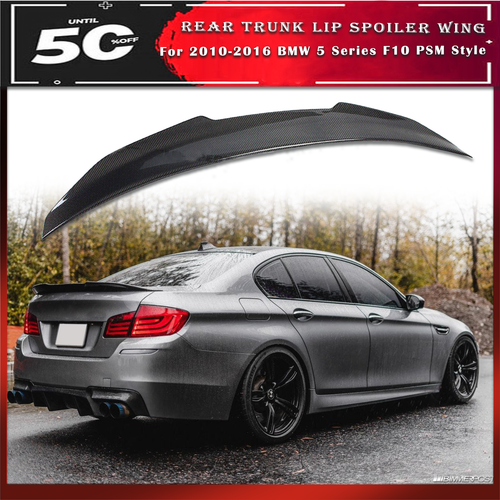 For 2010-2016 BMW 5 Series F10 PSM-Style Rear Spoiler Carbon fiber | eBay