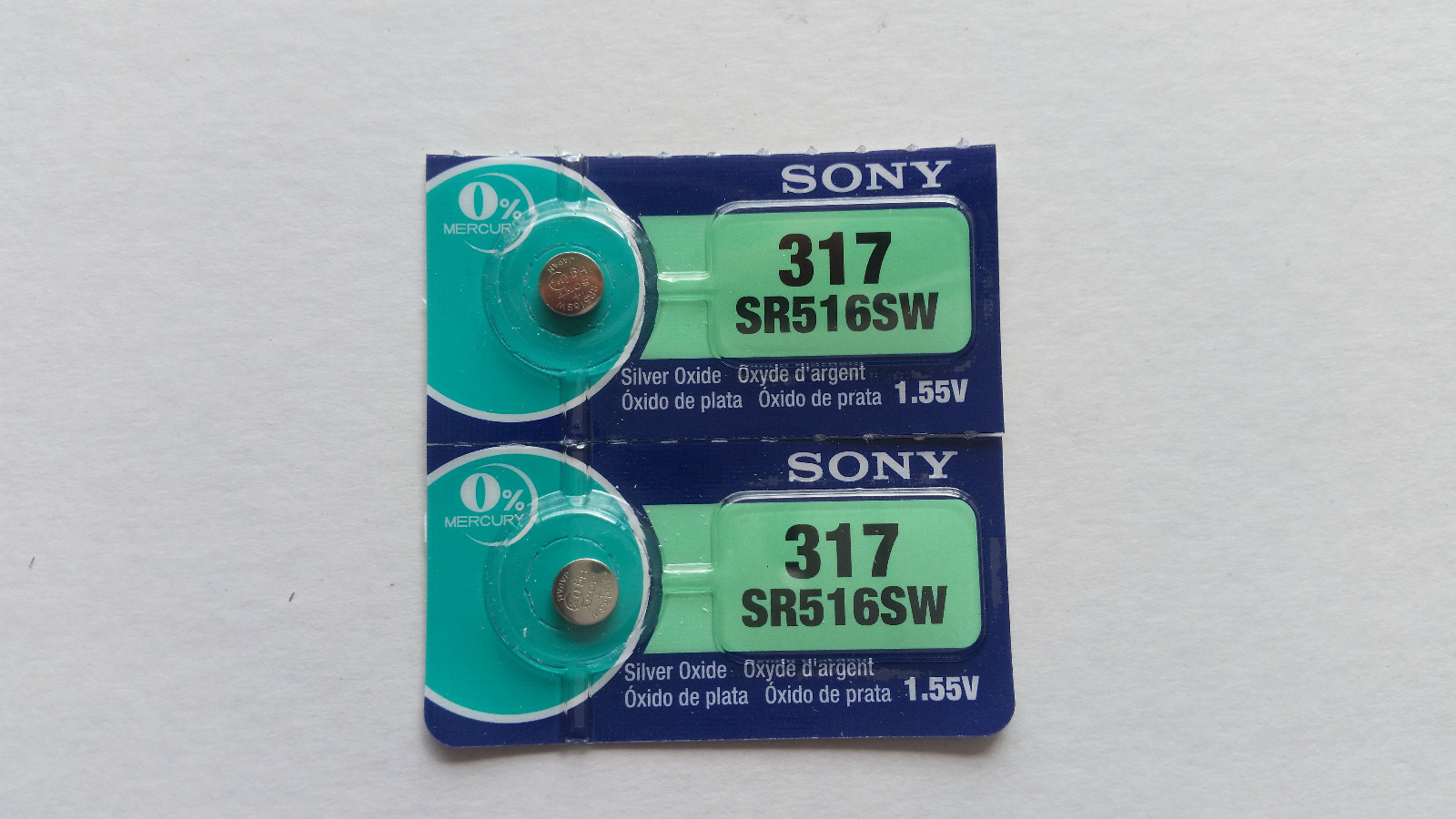 2x muRata 317 / (was SONY), SR516SW 1.55V Silver Oxide Batt EXP 08/2027 JAPAN | eBay Australia