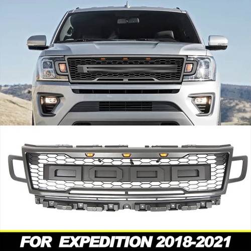 With LED Lights Front Bumper Air Grille Honeycomb For Ford Expedition ...