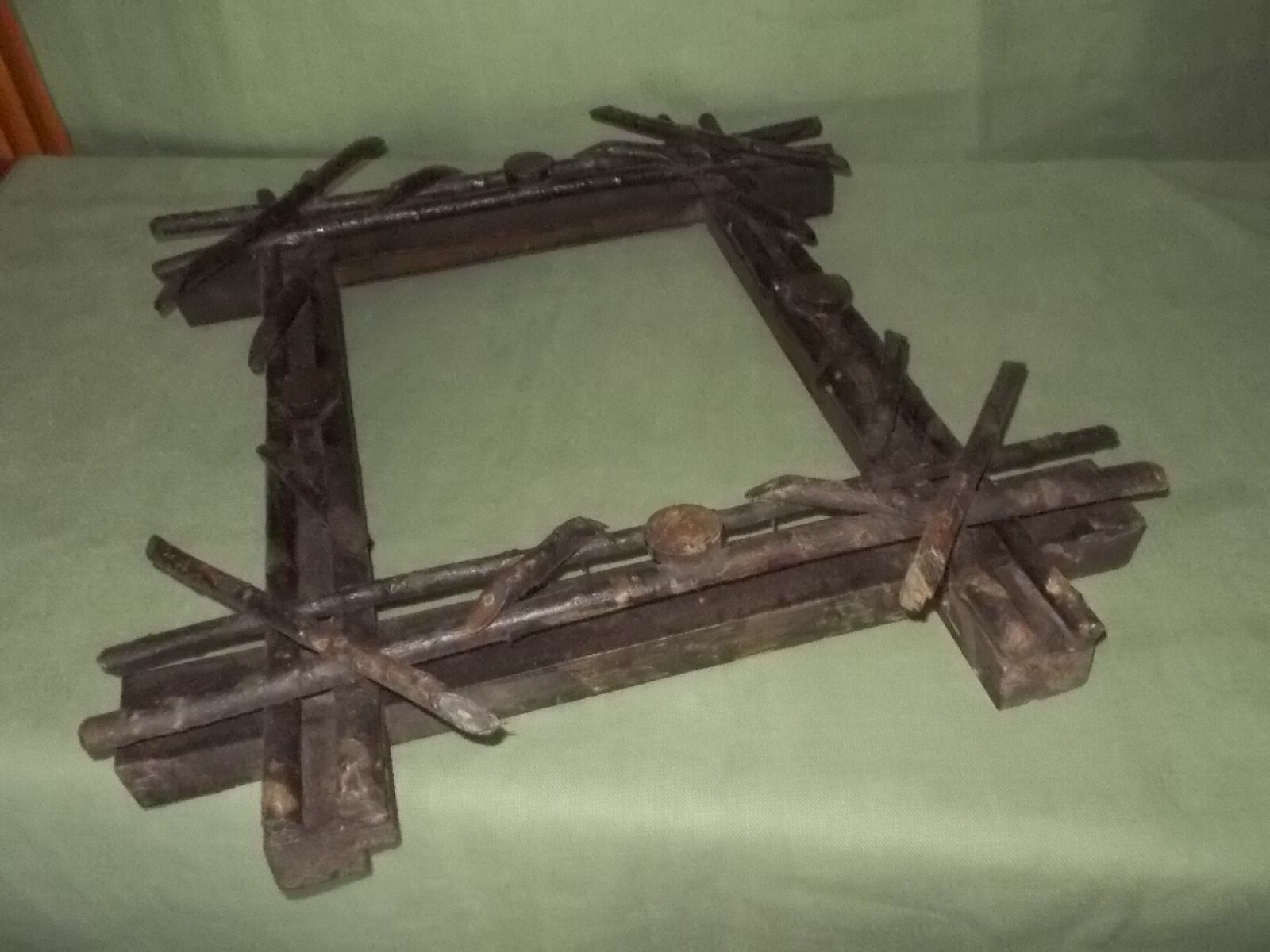 RUSTIC Adirondack Twig & Wood PICTURE FRAME American FOLK ART for 8x10 ...