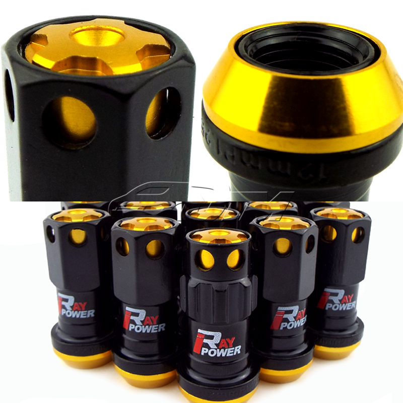 M12 x 1.50mm Composite Close End Heavy Duty Wheel Lug Nuts - Gold 20PCS ...
