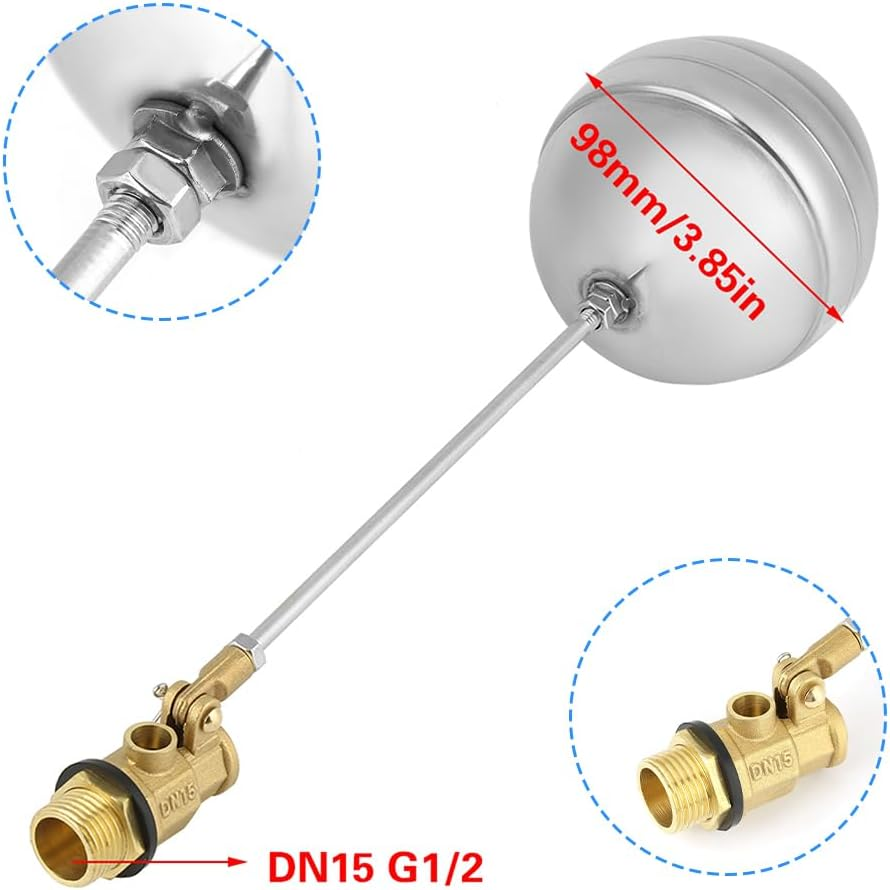 Stainless Steel Float Ball Valves, DN15 G1/2 Floating Balls Automatic ...