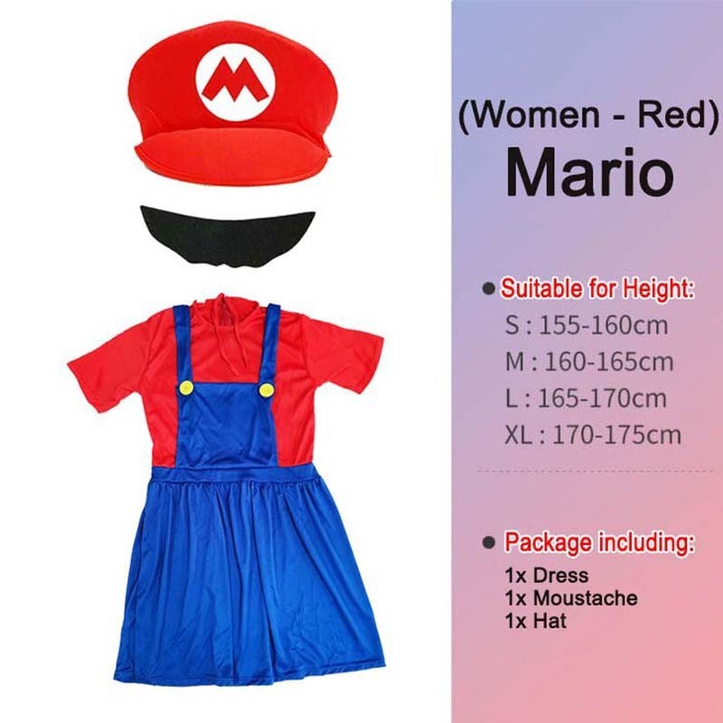 Halloween Costume Women Super Plumber Bros Ladies Party Fancy Dress | eBay