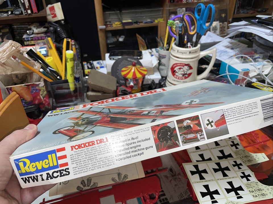 REVELL WW1 ACES 1/28 FOKKER DR1 TRIPLANE #4417 Model Kit 1981 Parts ...