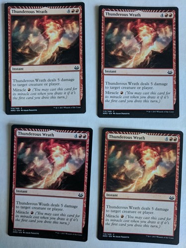 Thunderous Wrath playset (4 cards) NM Modern Masters 2017 MM17 MtG ...