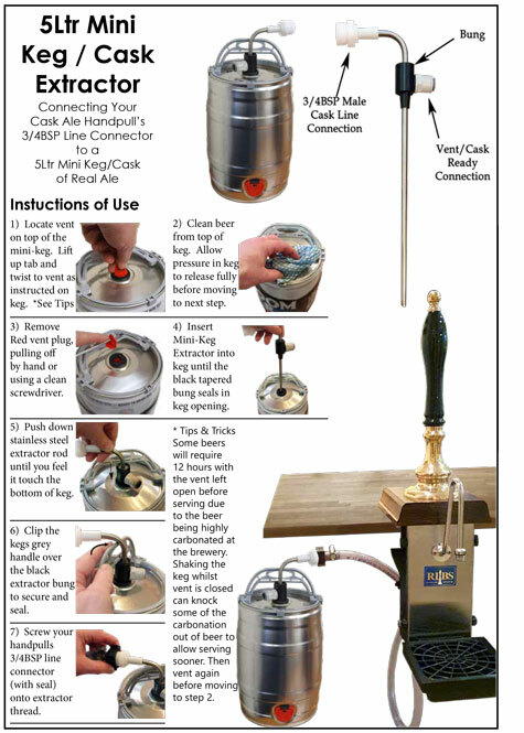5 LTR Mini Keg Extractor For Real Ale (Not lager) With Beer Pump Hose ...