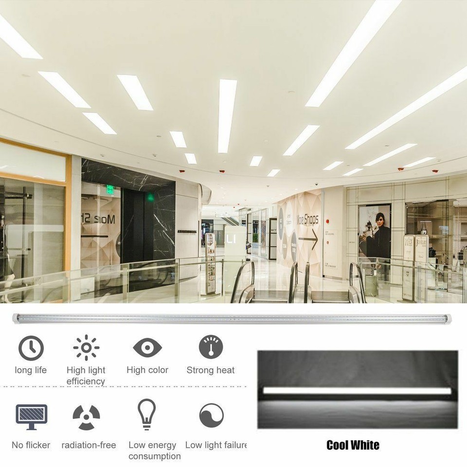 65W 6000K Double Row 8FT LED Tube Light FA8 Base Single Pin LED Bulb ...