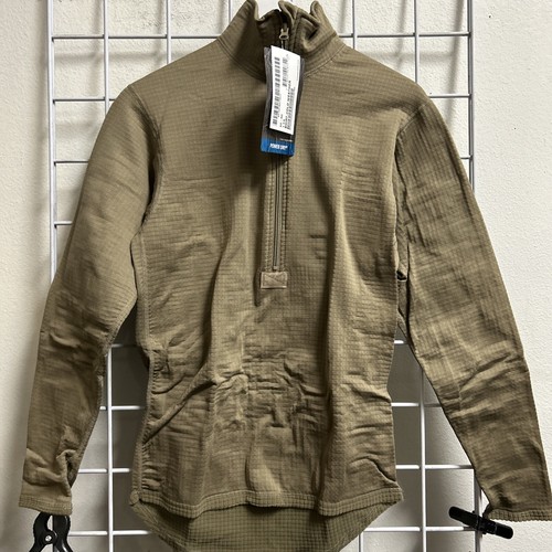 US Military Cold Weather Small Short Half Zip Grid Fleece Waffle ...
