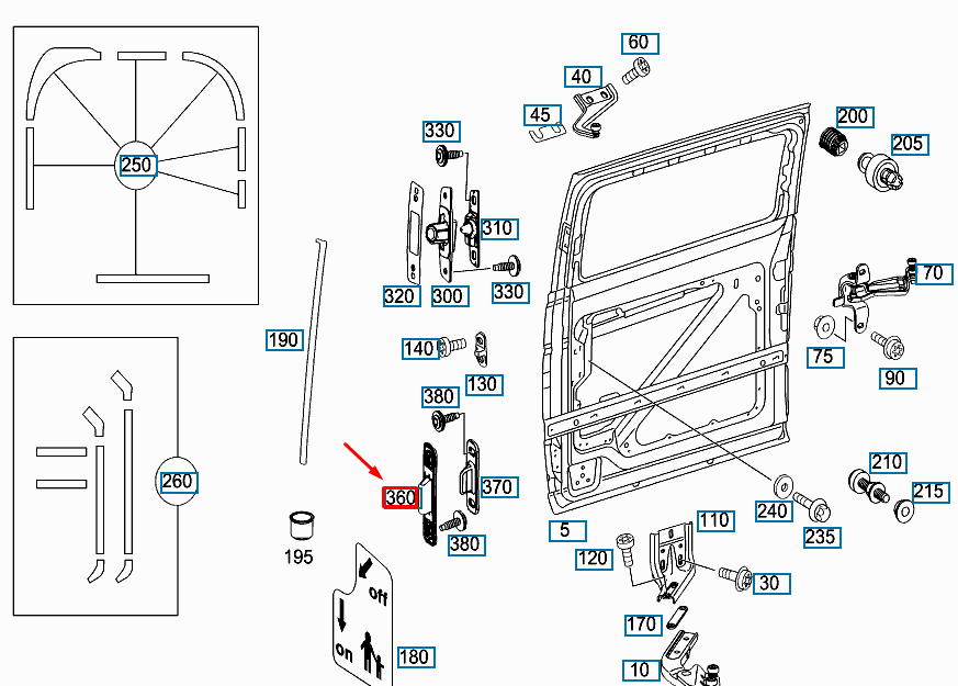 MB VITO W639 Load Compartment Sliding Door Slide A6397660265 NEW ...