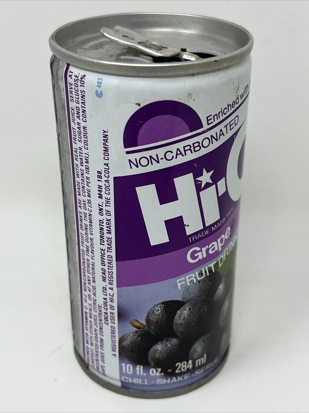 Vintage HI-C GRAPE Drink SODA Metal Pop Drink Can 284ml 10 Oz. Coca ...