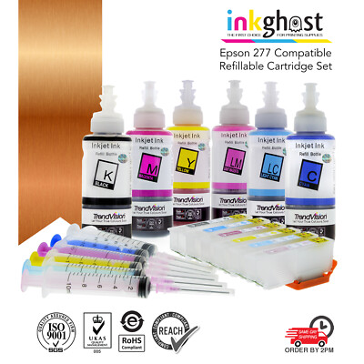 6 x Ink👻 Refillable Cartridges alternative for Epson 277 277XL for XP ...