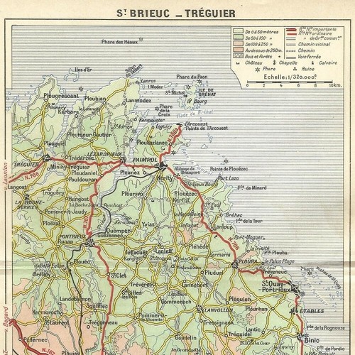 Saint Brieuc Tréguier - Bretagne France Europe - Carte ancienne 1948 | eBay