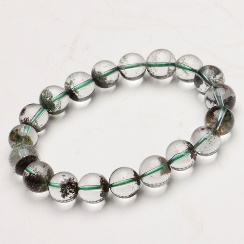 10.2mm Natural Red Phantom Quartz Crystal Stretch Round Beads Bracelet ...