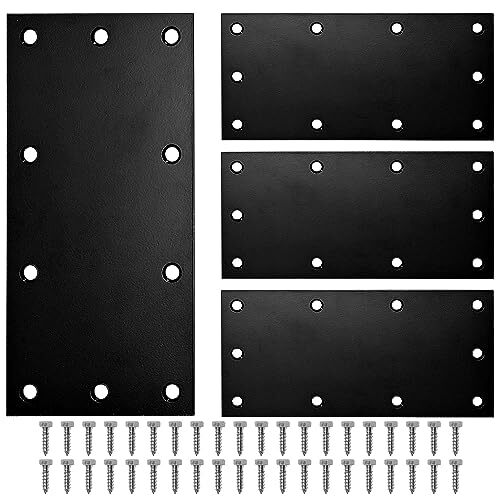 Black Tie Plate Bracket Length 9¼"L Width 4½" Steel Joint Thickness 3mm ...