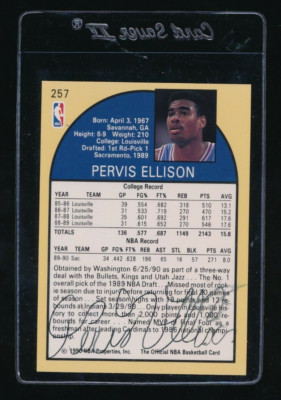 1990-91 Hoops #257 Pervis Ellison Rookie signed autograph auto on back ...