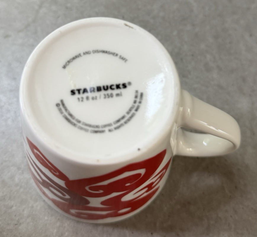 Starbucks Coffee Cup Mug 2016 Valentine's Day Red Swirl Hearts 12 fl oz Ceramic | eBay