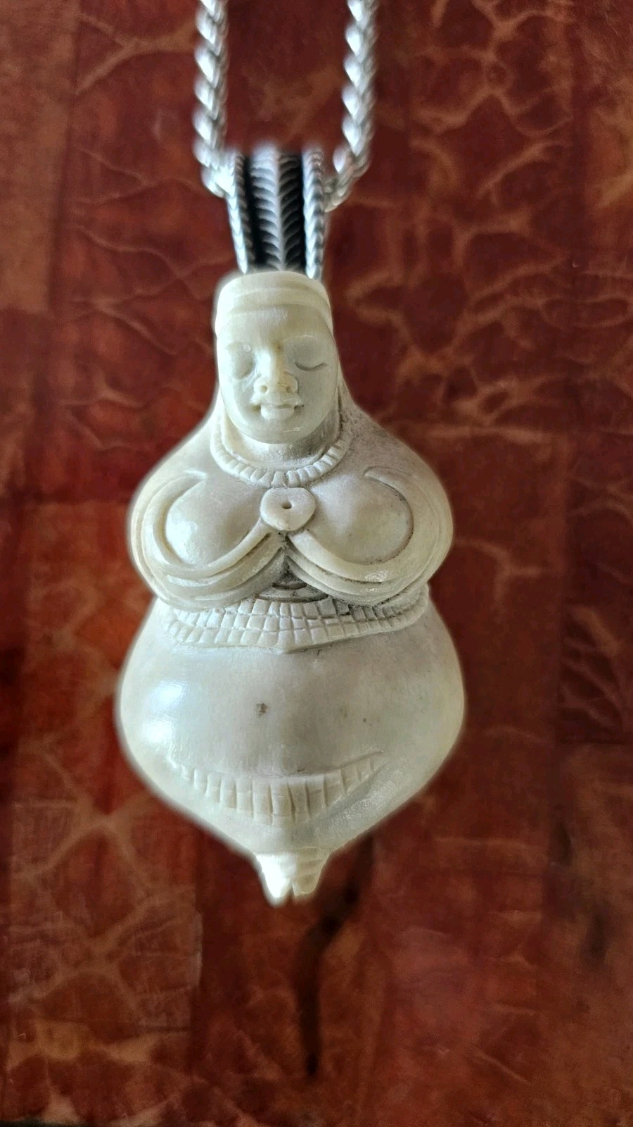 Hand Carved Goddess Pendant on 24" Sterling Silver C… - Gem