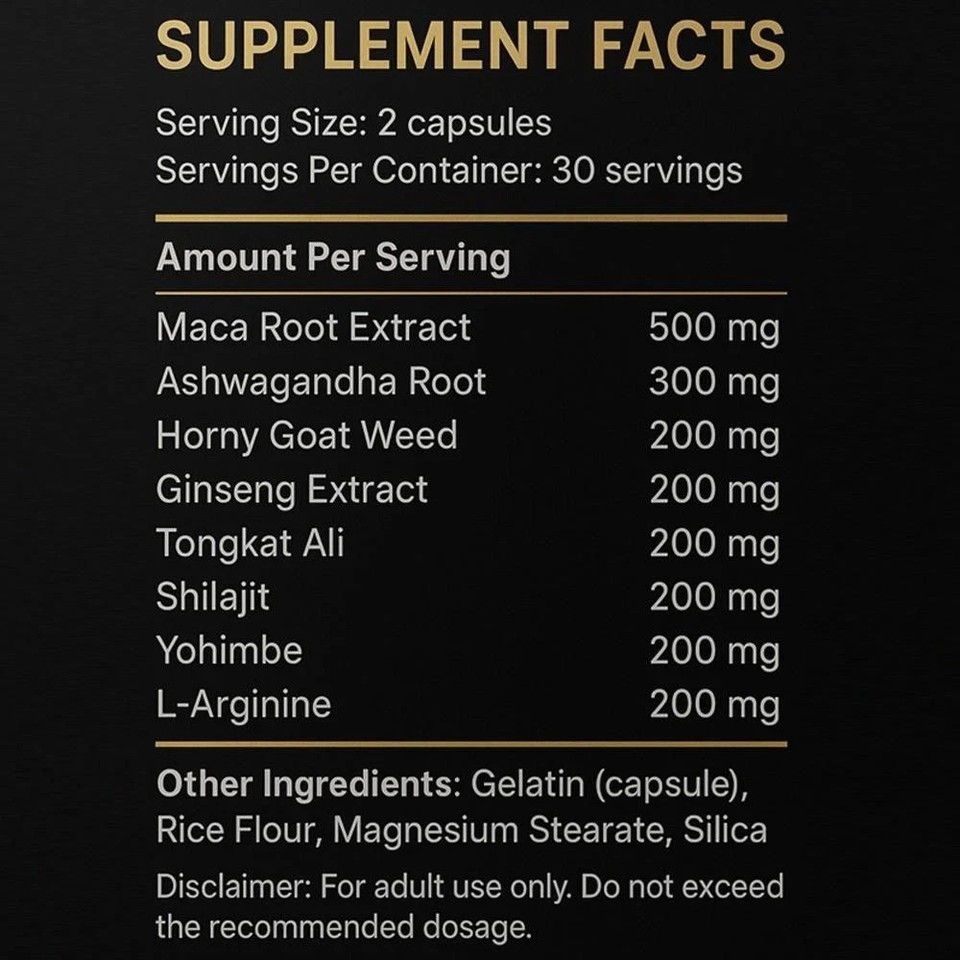 Erec Prime Formula for Men Advanced Vitality & Energy Supplement (60 ...