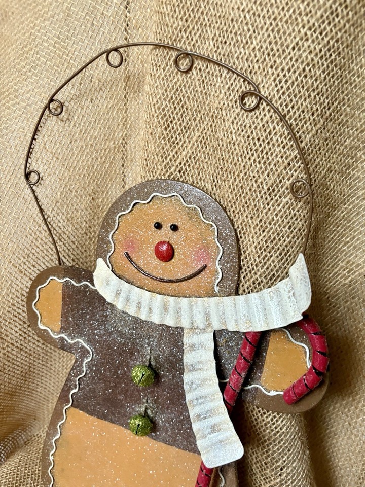 Gingerbread Man Christmas Holiday Metal Wall Hanging Decor | eBay