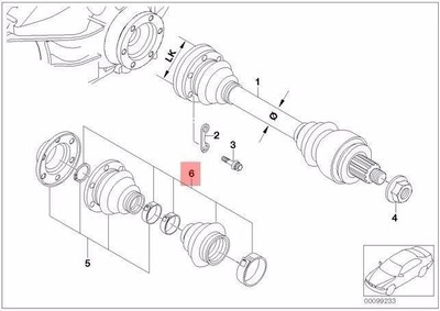 BMW E60 E63 E90 E92 Rear Axle Drive Shaft CV Boot Repair Kit Genuine ...