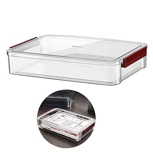 Clear File Storage Box with Lids, A4 Storage Box for 8"x11" Paper ...