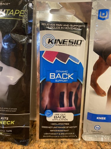 3 Pack Strength Tape Back + Neck, Knee Kinesiology Taping Kits 3 Pre ...