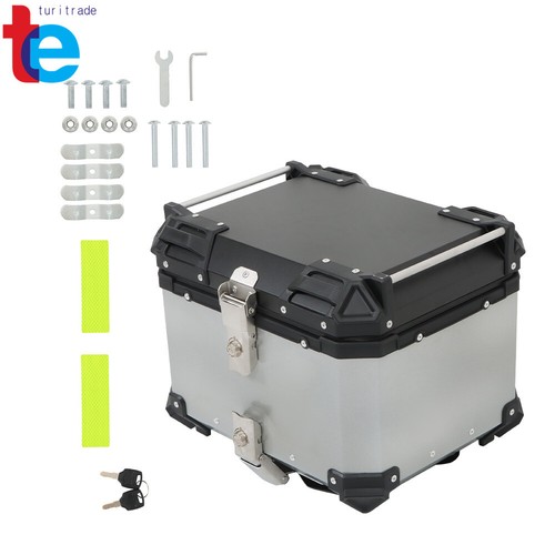 Motorcycle Aluminum Trunk Rear Top Case Luggage Tour Tail Tool Box Lock ...