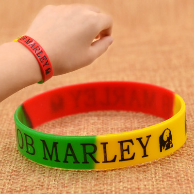 Ragga Star BOB Marley Silicone Memorial Wristband Unisex Rubber Bangle ...