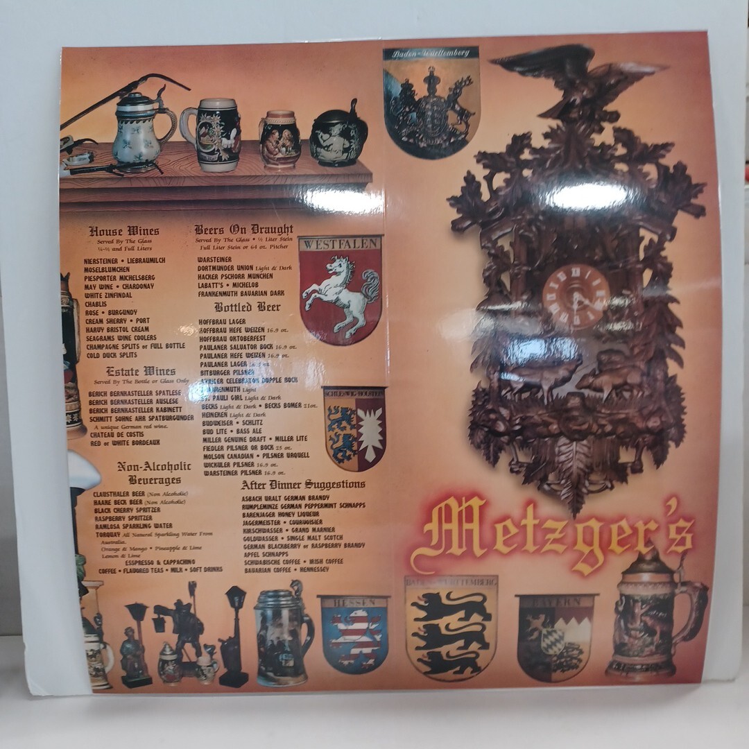 1980s METZGER'S GERMAN RESTAURANT BAR MENU ANN ARBOR Metzger NEVER ...