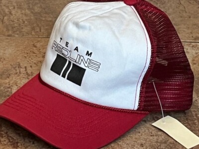 Rare NOS Red & White TEAM REDLINE TRUCKER CAP SNAP BACK HAT Old School ...