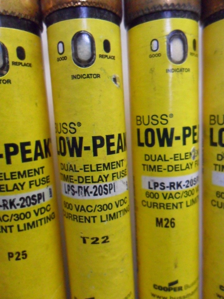 Nice Lot Bussmann LPS-RK-20SPI 20 Amp Fuses Low Peak Indicator Class RK ...