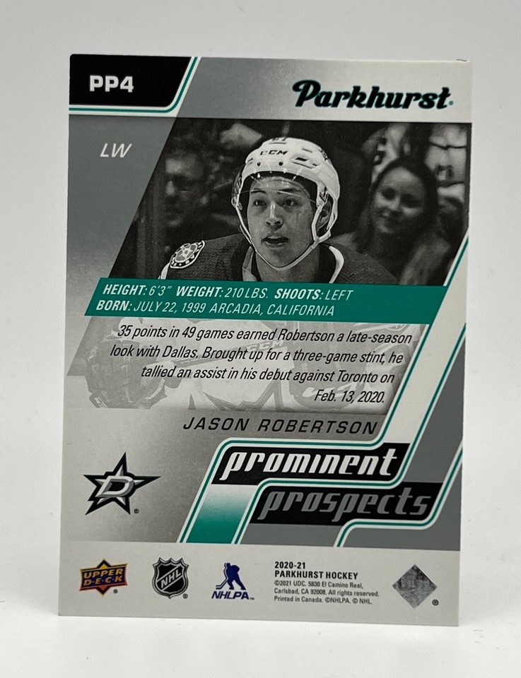 2020-21 Parkhurst JASON ROBERTSON RC Prominent Prospects Stars #PP4 ...