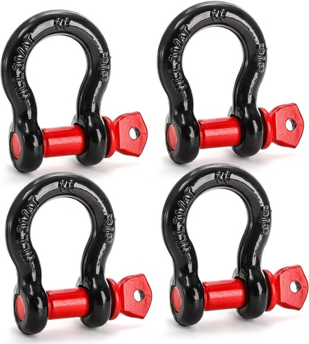4 Pack 5/8" D Ring Shackle 3.25 Ton (7165 Lbs) Capacity with 3/4" Pin ...