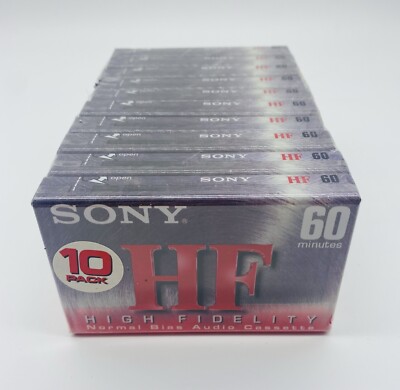Sony 6 pack HF 60 Blank Cassette Tapes High Fidelity Normal Bias NEW ...