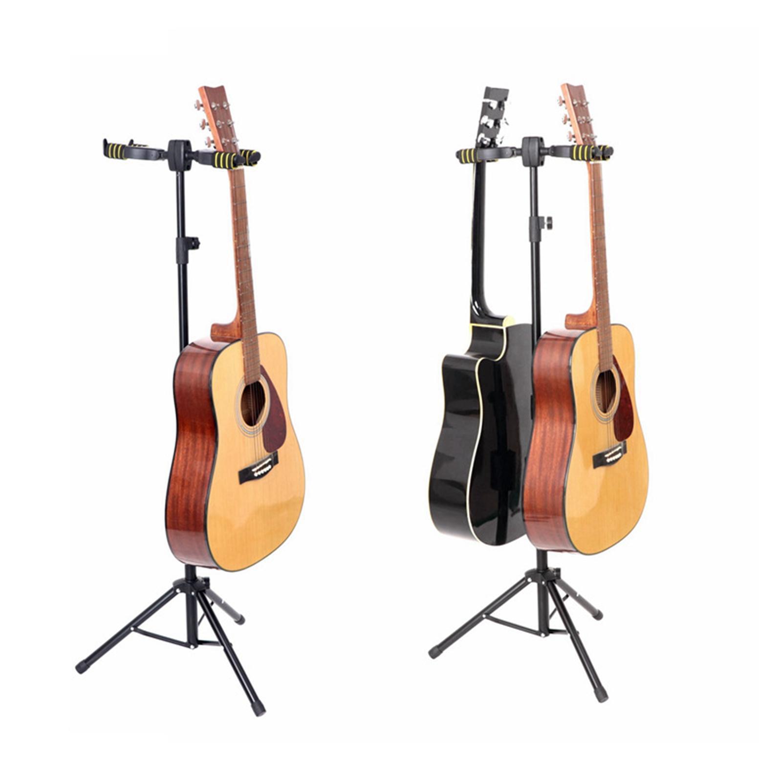 Guitar Rack Holder Tools Banjo Stand Adjustable Dual Guitar Stand ...