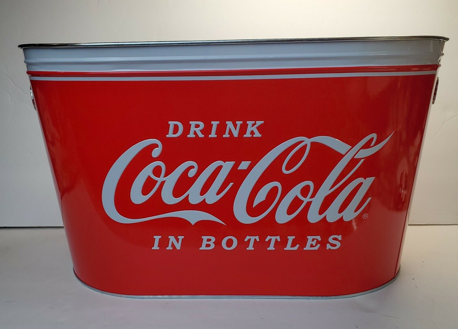 Coca-Cola Ice Bucket Party Tub Cooler Large Oval Galvanized Metal Tin ...