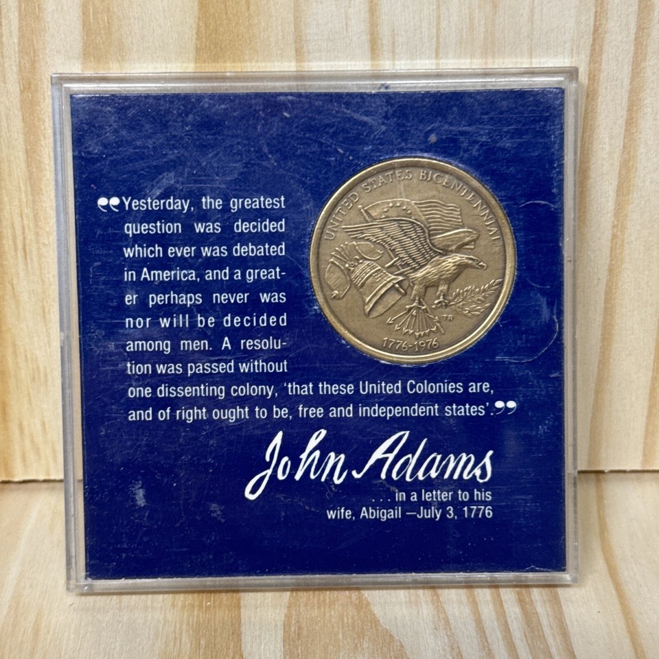 1776-1976 U.S.A. Bicentennial, Bronze Coin w/John Adams & Daniel ...