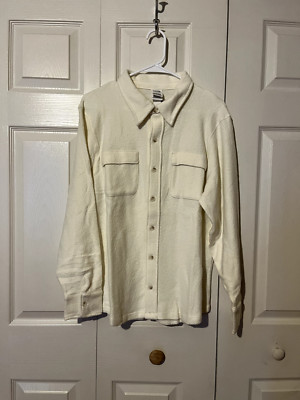 Victoria's Secret PINK Solid White Reverse Fleece Shacket ~ Size XS ...