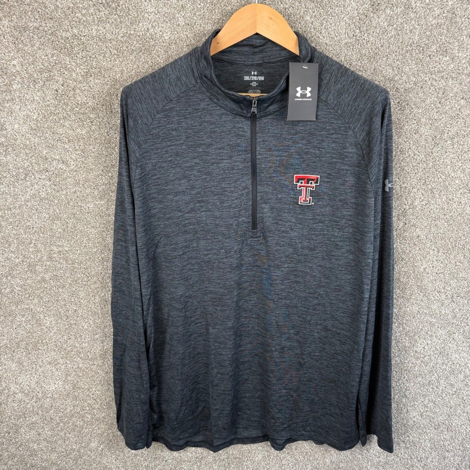 Under Armour Texas Tech Red Raiders Quarter Zip Pullover Men's 2XL Gray ...