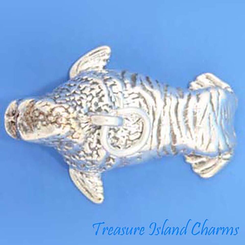 Walrus Heavy Large with Tusks 3D 925 Sterling Silver Charm MADE IN USA ...