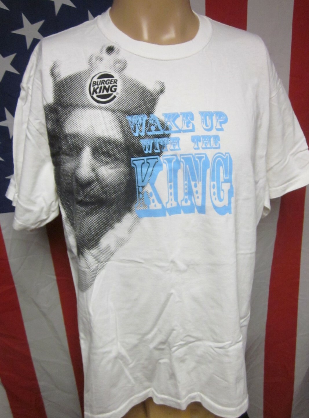 BURGER KING lrg T shirt Home of Whopper tee Wake Up with the King BK | eBay