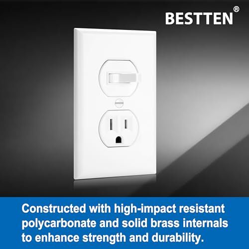 [2 Pack] BESTTEN Combination Toggle Light Switch and Duplex Receptacle ...