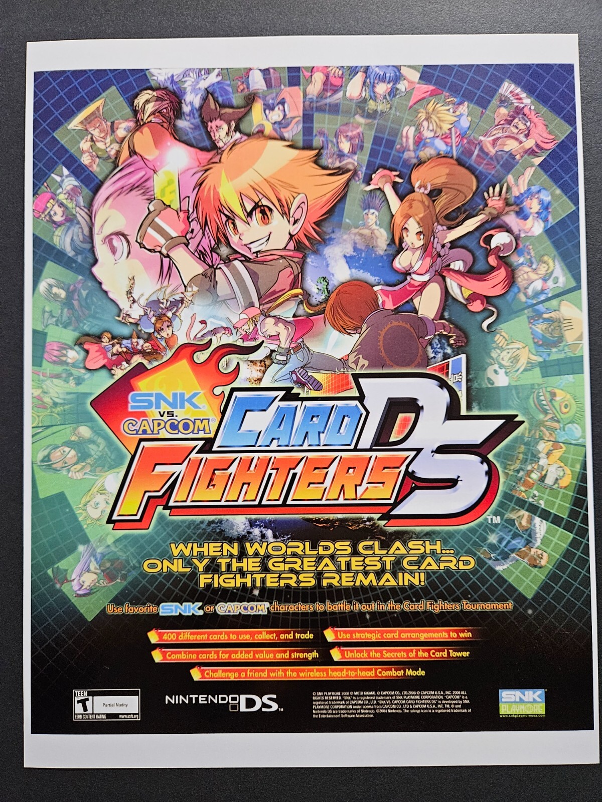 SNK vs Capcom Card Fighters DS Nintendo DS Promo Ad Art Print Wall ...