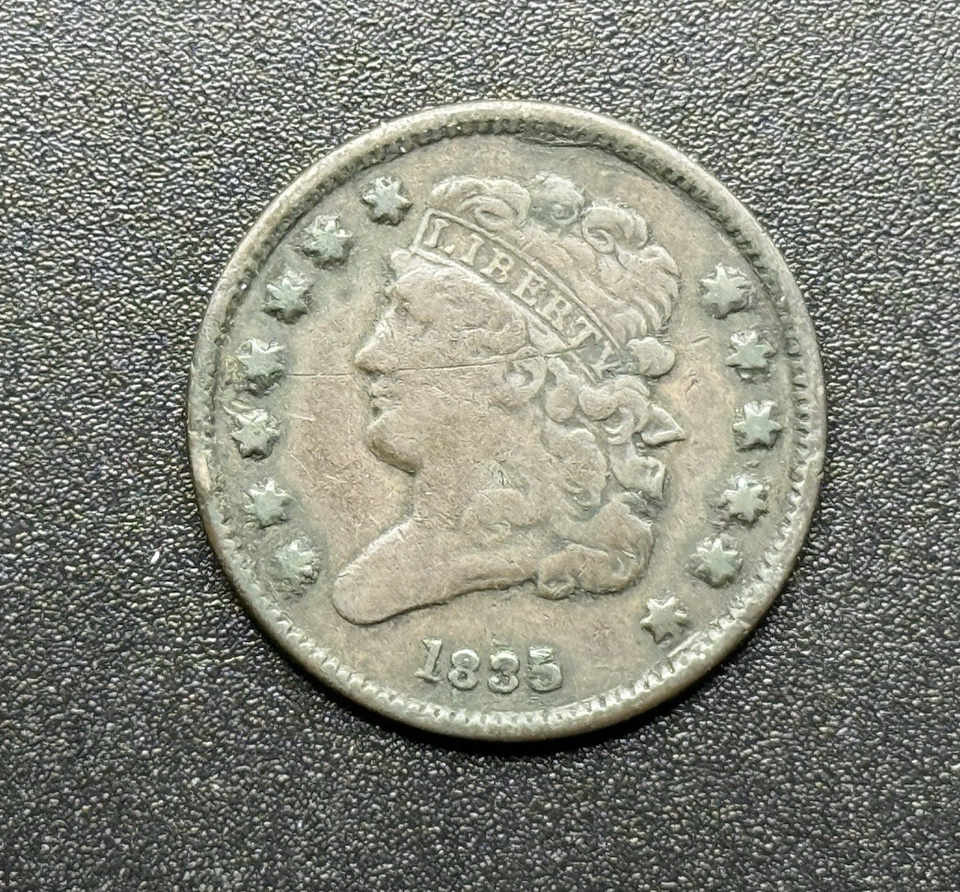 1835 Capped Bust Half Cent US Copper Coin | eBay