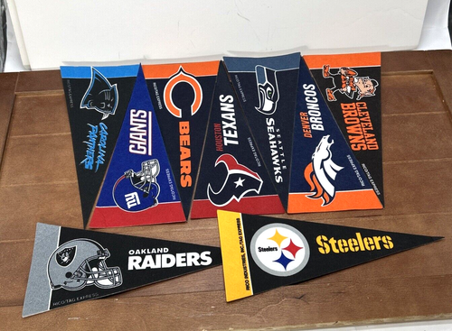 Set of 9, NFL Football Mini Pennant 9" Felt Banner Flag Lot | eBay