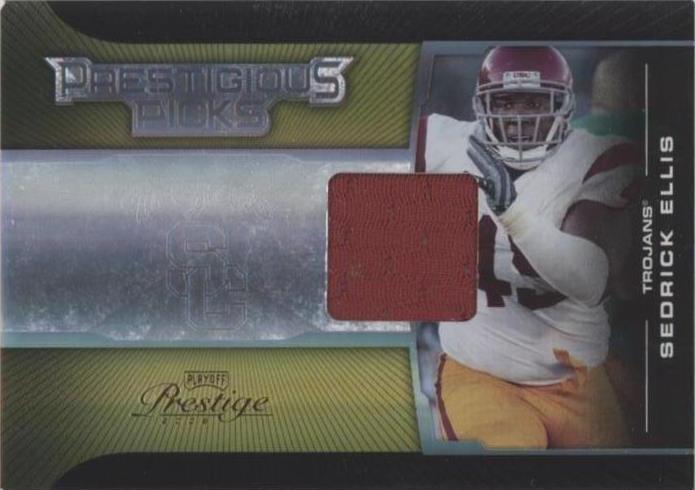 2008 Prestige - Prestigious Picks Sedrick Ellis #PPI-42 Gold Materials ...