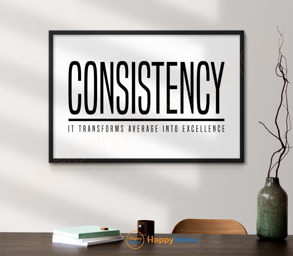 Consistency Definition Wall Art Motivational Poster Inspiration Office ...