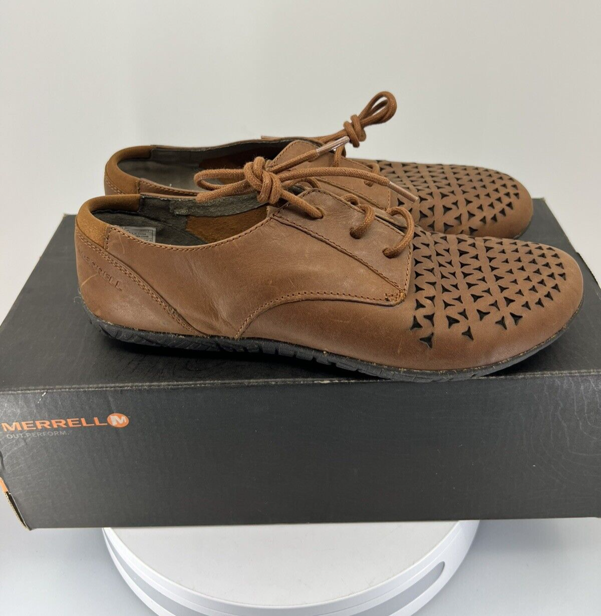 Merrell MIMIX Cheer Womens Size 6 Tan Leather Flat Distressed | eBay